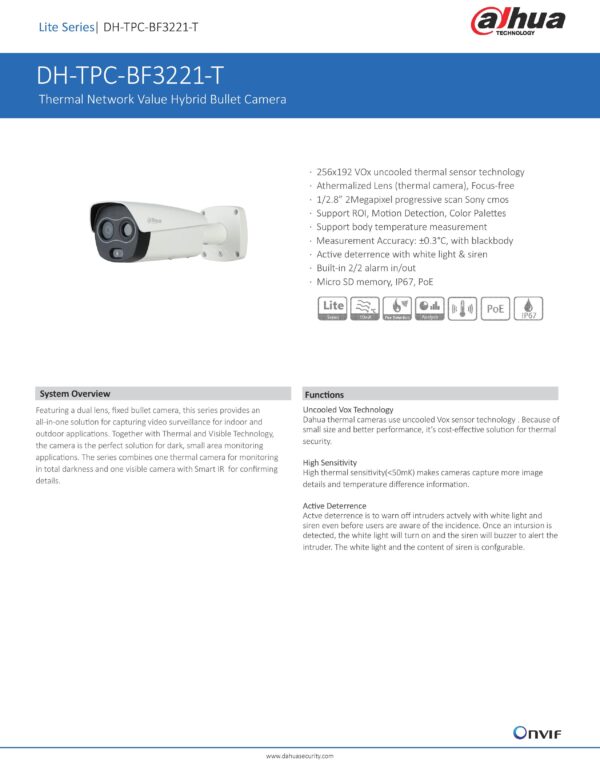 Dahua Body Temperature Measurement Thermal Camera AI Package - Security ...