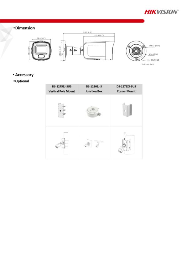 HIKVISION DS-2CD2047G2-L(C) 4 MP ColorVu Fixed Mini Bullet Network Camera - Security System Asia